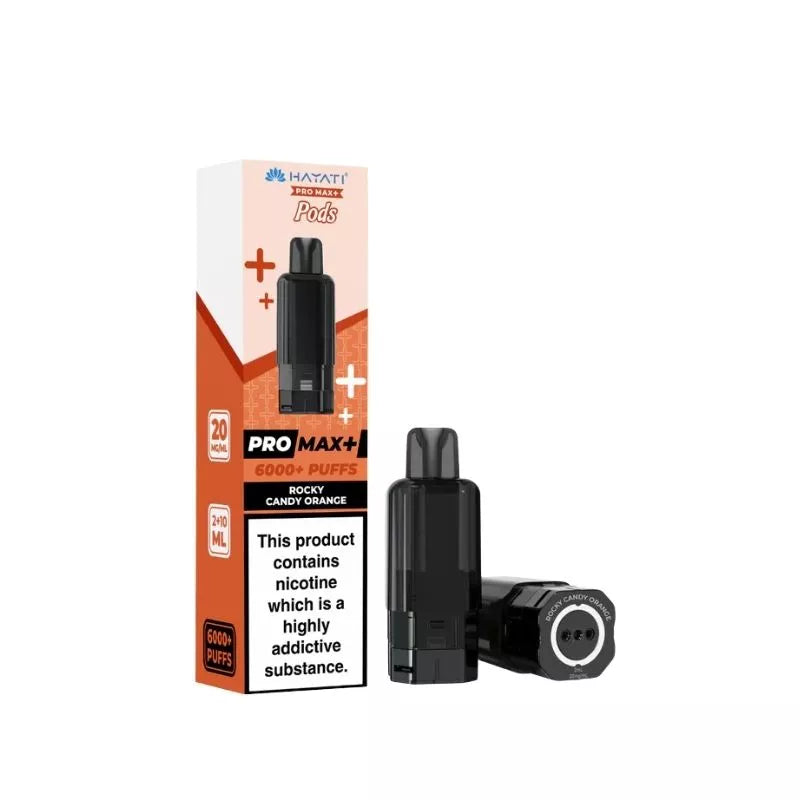 Hayati Pro Max Plus 6000 Rocky Candy Orange Refill Pods | UK