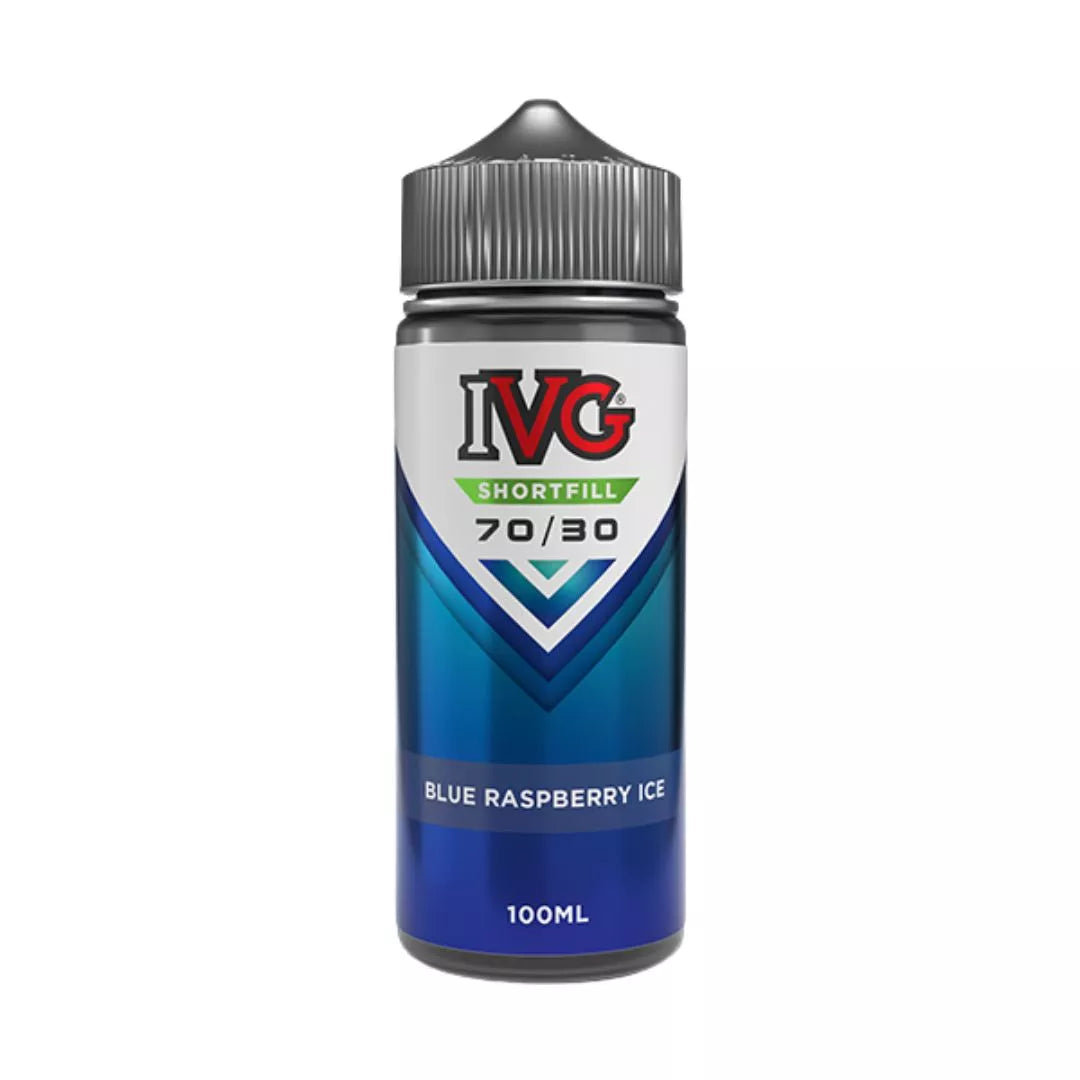 IVG Blue Raspberry Ice 100ml Shortfill 0mg | 70/30 High VG