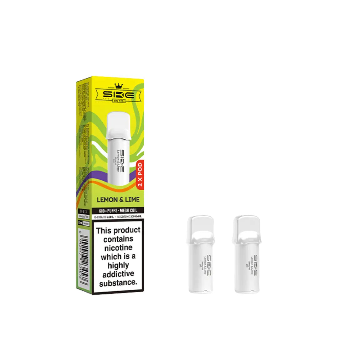 SKE Crystal Pro Lemon & Lime Prefilled Pods 600 Puffs